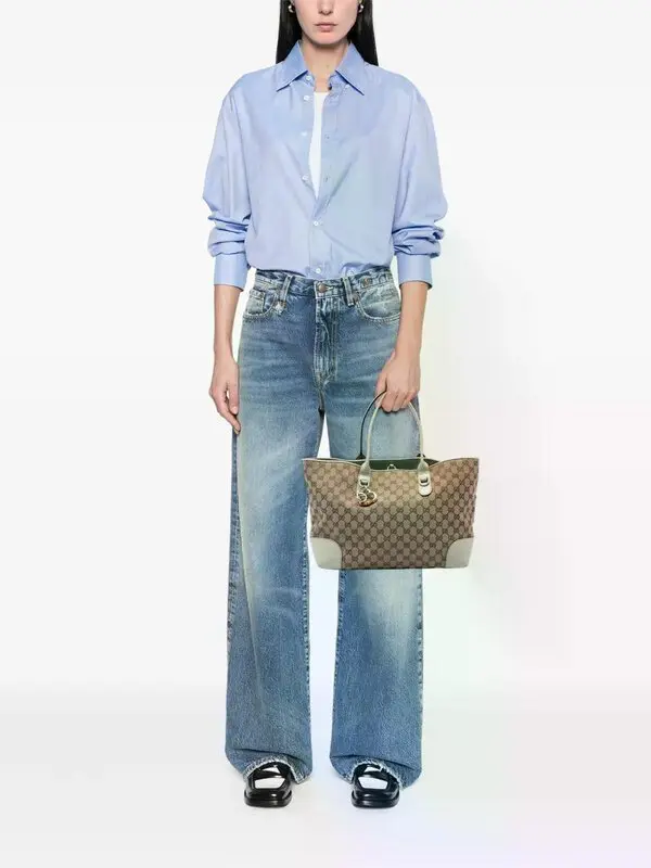 Gucci Gg Canvas Heart Bit Tote Bag