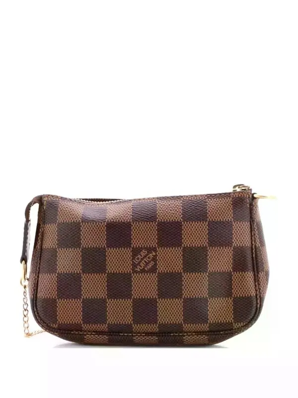 LOUIS VUITTON Pochette Accessoires Damier Ebene Mini Clutch - Brown
