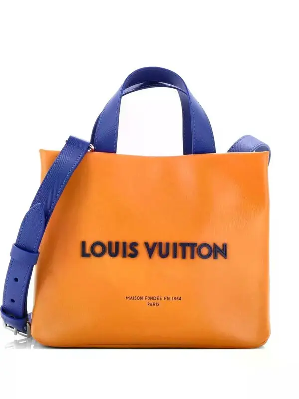 LOUIS VUITTON Leather Mini Shopper Tote Bag - Orange