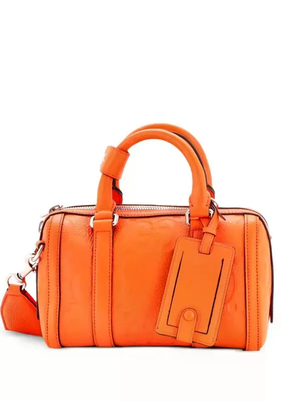 Gucci Duffle Bag Jumbo Gg Embossed Leather Mini Travel Bag - Orange