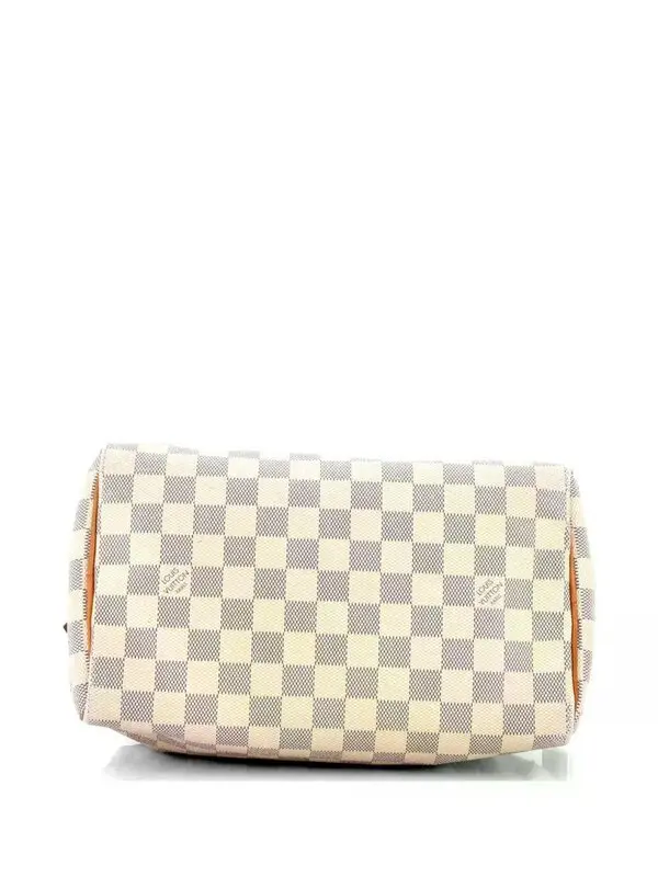 LOUIS VUITTON Speedy Handbag Damier 25 Satchel - White