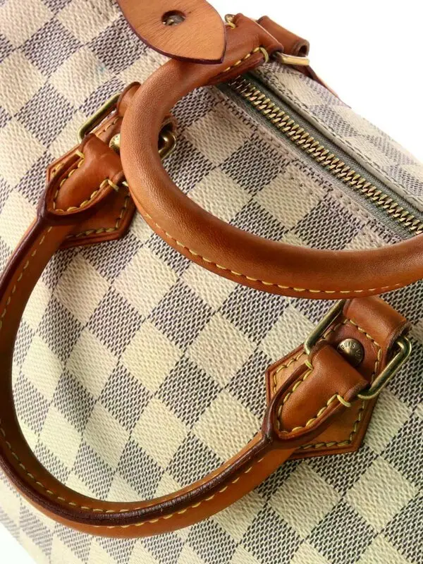 LOUIS VUITTON Speedy Handbag Damier 25 Satchel - White