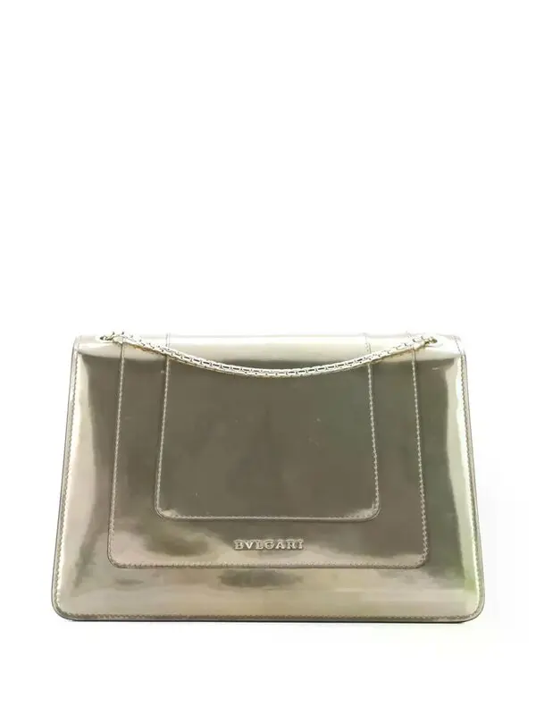 BVLGARI Serpenti Forever Patent Medium Shoulder Bag - Gold
