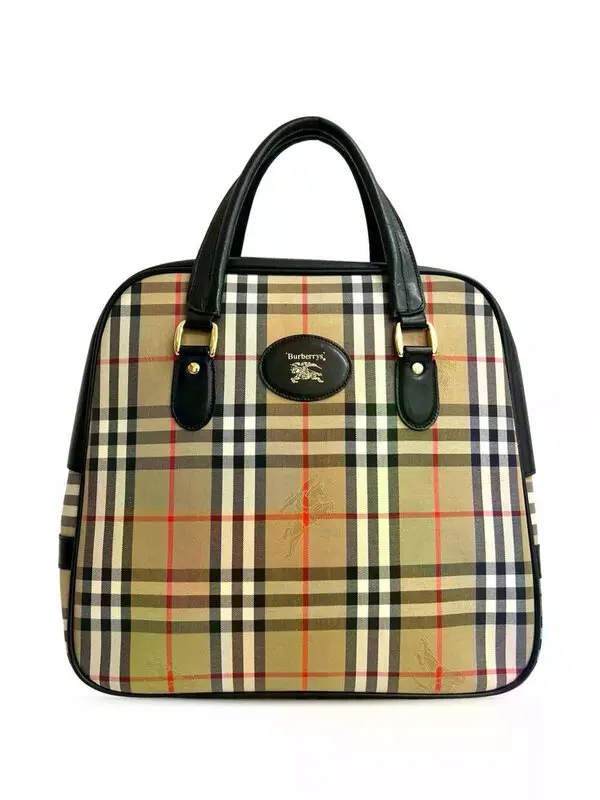 Burberry Haymarket Check Canvas Dome Handbag - Neutrals