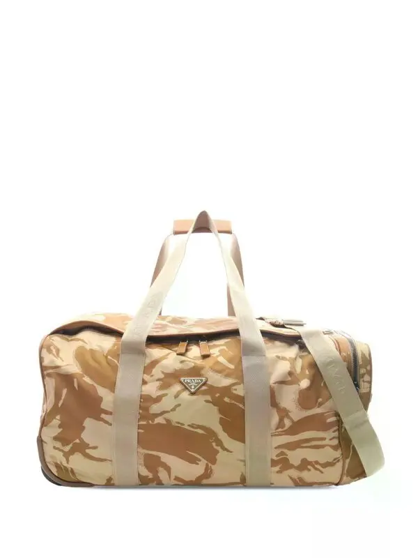 Prada 2013-2016 Tessuto Camouflage Trolley Travel Bag - Neutrals