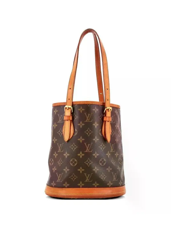 LOUIS VUITTON Petit Monogram Canvas Bucket Bag - Brown