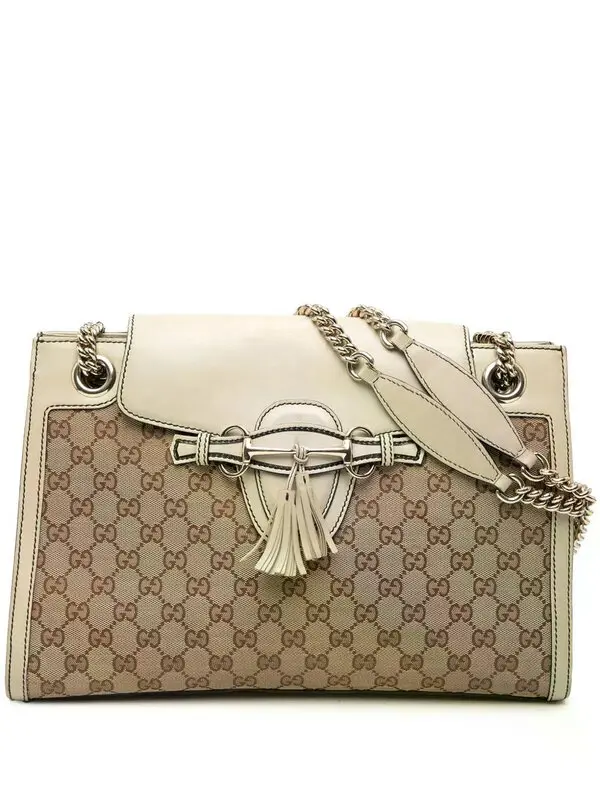 Gucci Large Gg Canvas Emily Shoulder Bag - White