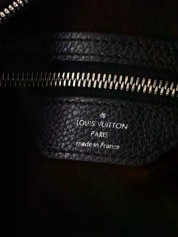 LOUIS VUITTON Selene Handbag Mahina Leather Pm Hobo Bag - Black