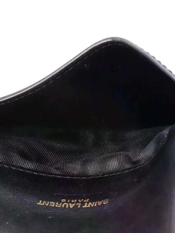 Saint Laurent Bicolor Monogram Wallet Leather And Patent Small Wallets