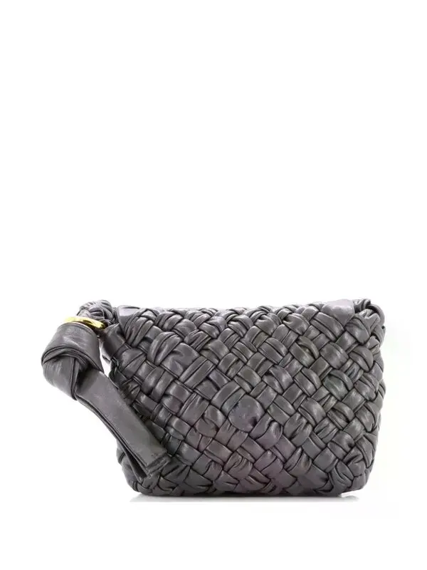 Bottega Veneta Kalimero Citta Intrecciato Plisse Shoulder Bag - Grey