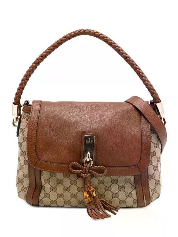 Gucci Gg Canvas Bella Flap Satchel - Neutrals