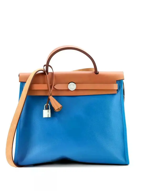 Hermès Herbag Zip 31 Shoulder Bag Leather And Toile - Blue