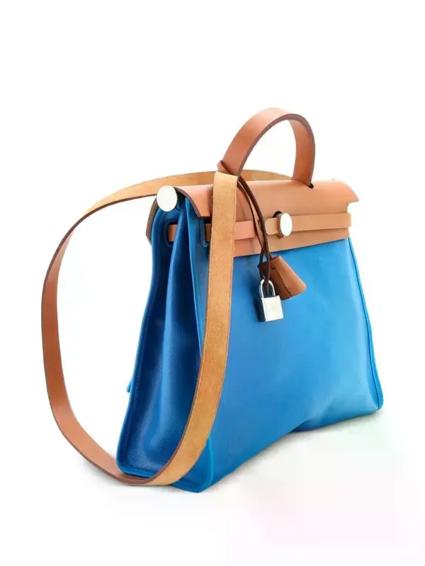 Hermès Herbag Zip 31 Shoulder Bag Leather And Toile - Blue