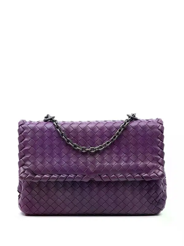 Bottega Veneta Small Nappa Intrecciato Olimpia Shoulder Bag - Purple
