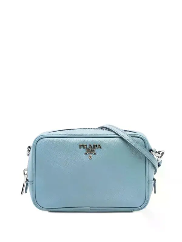 Prada Mini Saffiano Camera Crossbody Bag - Blue