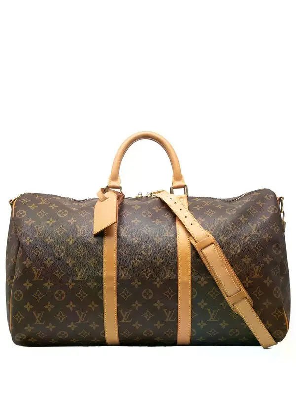 LOUIS VUITTON 2000 Monogram Keepall Bandouliere 50 Travel Bag - Brown