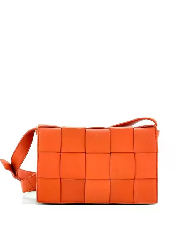 Bottega Veneta Cassette Maxi Intrecciato Small Crossbody Bag - Orange