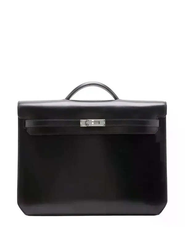 Hermès 2023 Tadelakt Kelly Depeches 36 Business Bag - Black