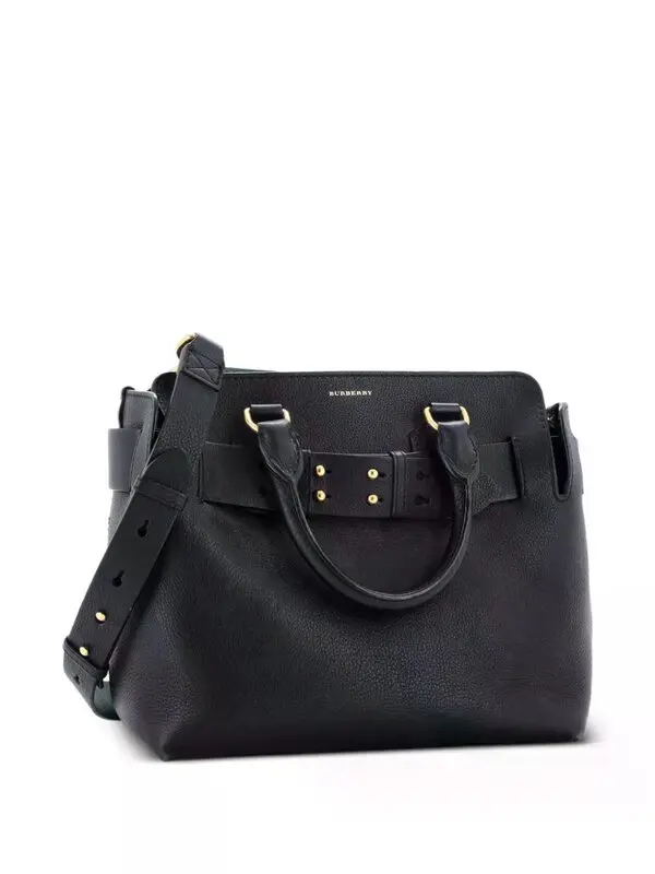 Burberry Medium Leather Belted Tote Bag
