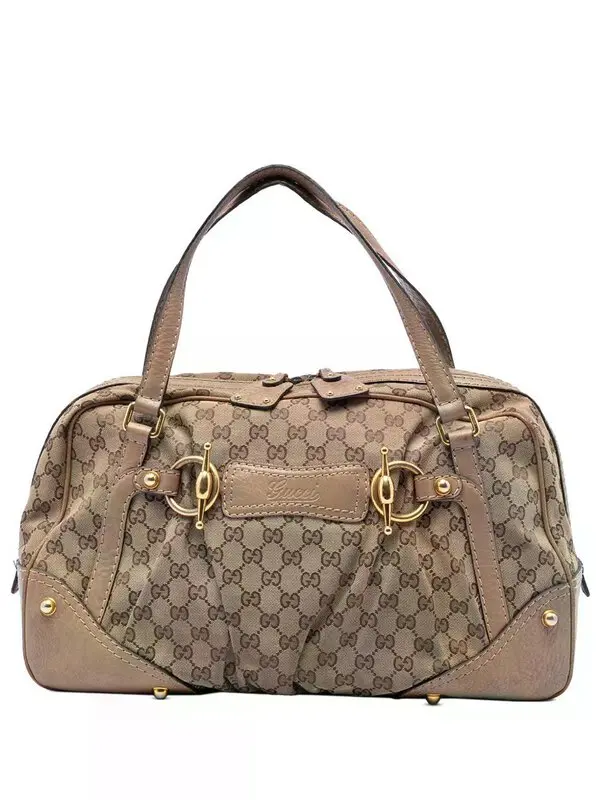 Gucci Gg Canvas Jockey Boston Bag - Neutrals