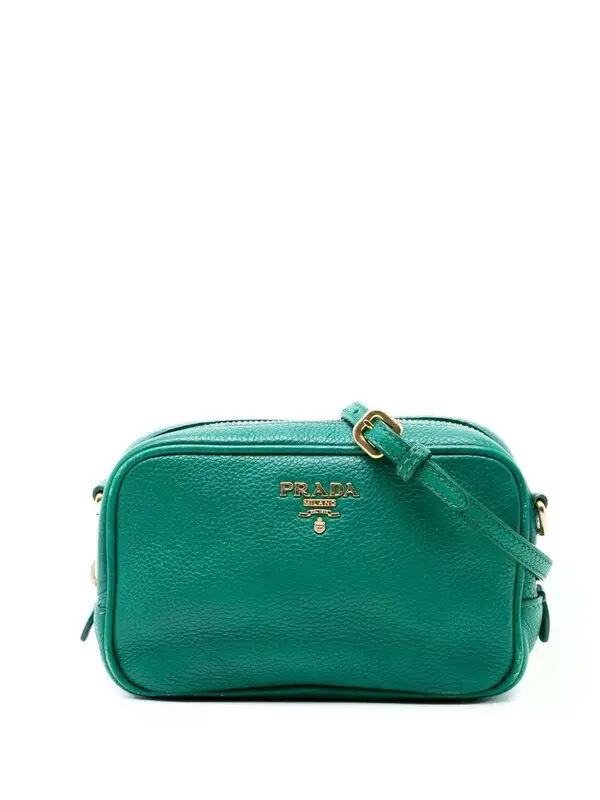 Prada Mini Vitello Daino Camera Crossbody Bag - Green