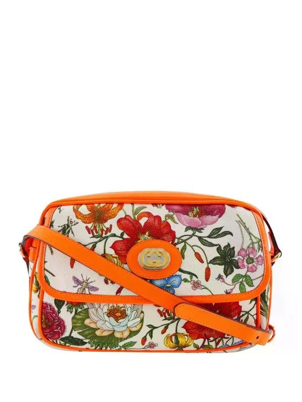 Gucci 2000-2015 Small Flora Crossbody Bag - Orange