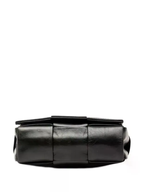 Bottega Veneta 2012-2026 Calfskin Intrecciato Cassette Crossbody Bag - Black
