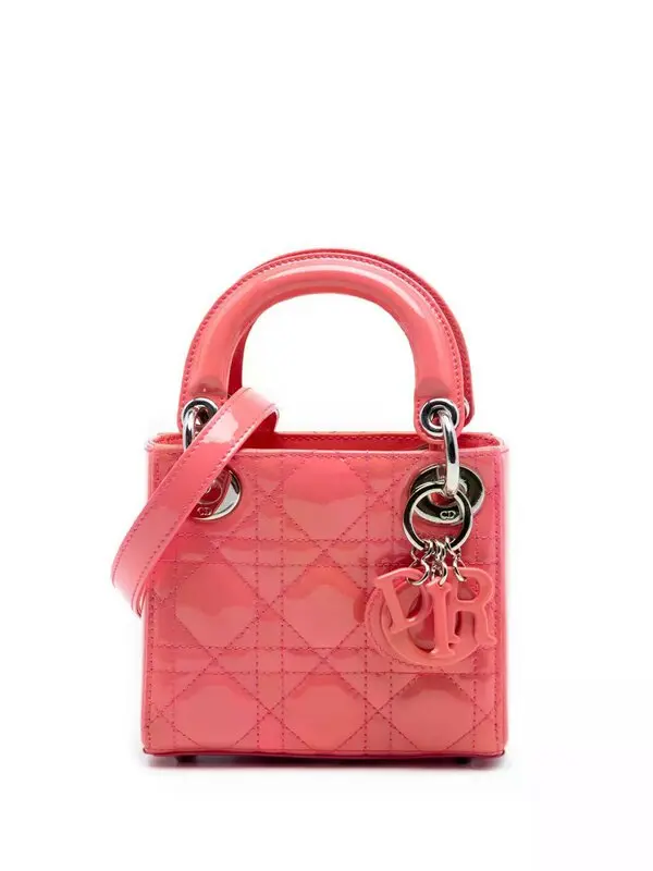 Dior 2016 Micro Patent Cannage Lady Satchel - Pink