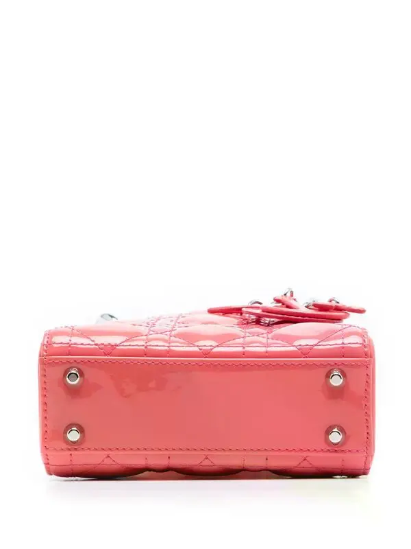 Dior 2016 Micro Patent Cannage Lady Satchel - Pink