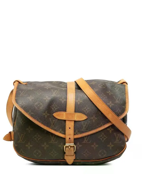 LOUIS VUITTON 2002 Monogram Saumur 25 Crossbody Bag - Brown