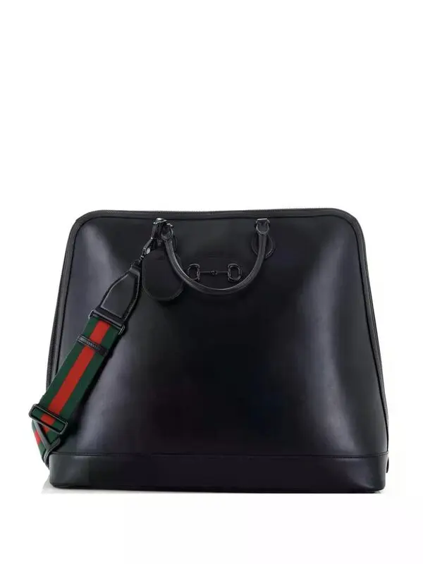 Gucci Horsebit 1955 Web Duffle Bag - Black