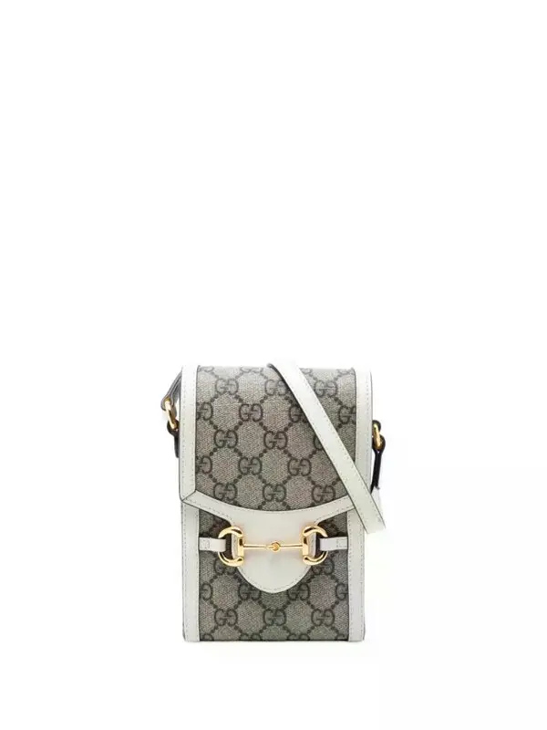 Gucci 2016-2026 Mini Gg Supreme Horsebit 1955 Crossbody Bag - Neutrals