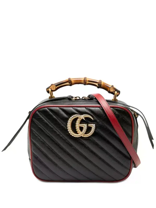 Gucci Gg Marmont Leather Satchel - Black