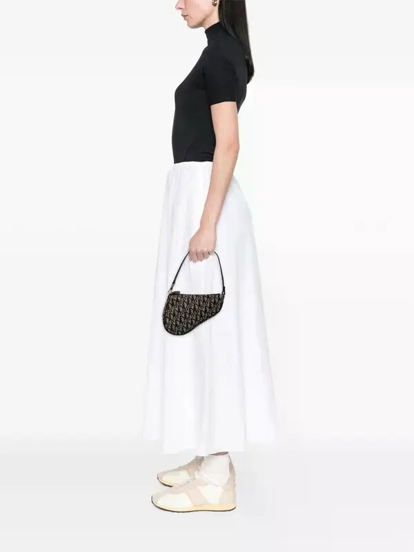 Dior 2001 Mini Diorissimo Canvas Saddle Pochette - Black