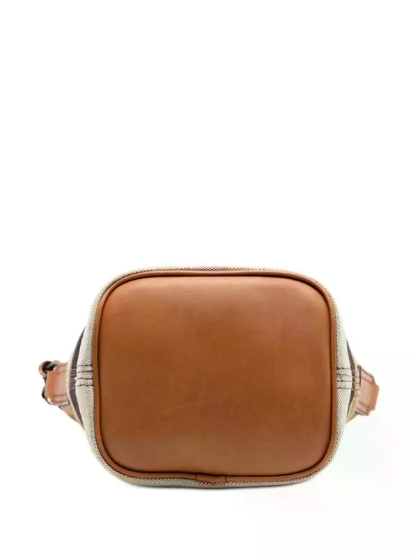 Burberry Mini Mega Check Ashby Tassel Bucket Bag - Brown