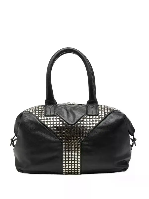 Saint Laurent Leather Studded Easy Y Handbag - Black