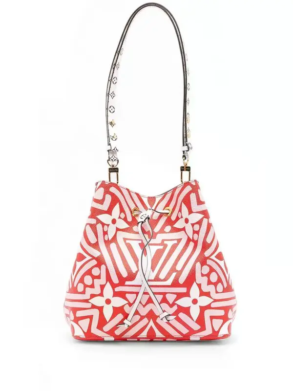 LOUIS VUITTON 2020 Monogram Giant Crafty Neonoe Mm Bucket Bag - Red