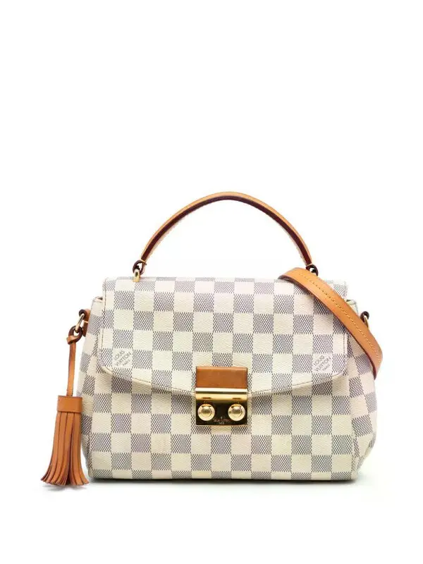 LOUIS VUITTON 2016 Damier Azur Croisette Satchel - White