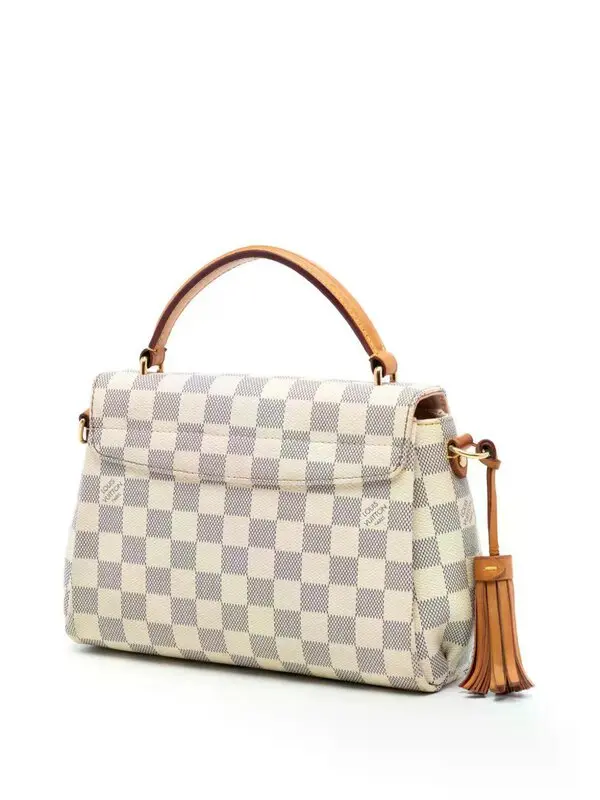 LOUIS VUITTON 2016 Damier Azur Croisette Satchel - White