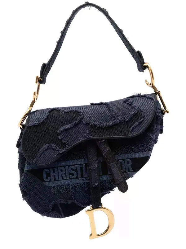 Dior 2019 Embroidered Saddle Bag - Blue