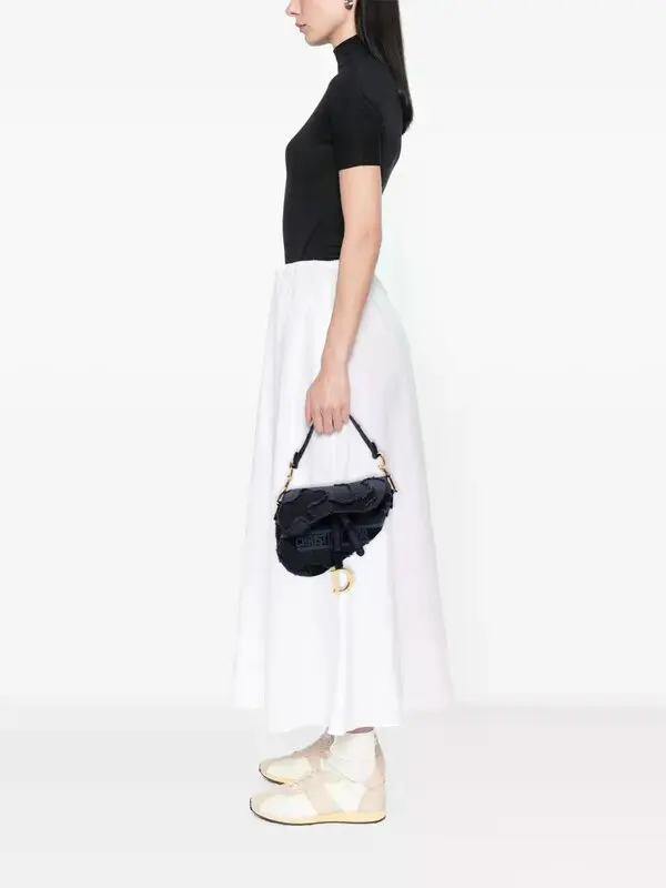 Dior 2019 Embroidered Saddle Bag - Blue