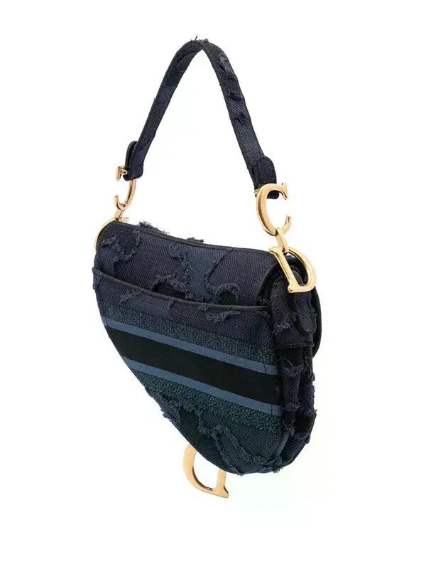 Dior 2019 Embroidered Saddle Bag - Blue