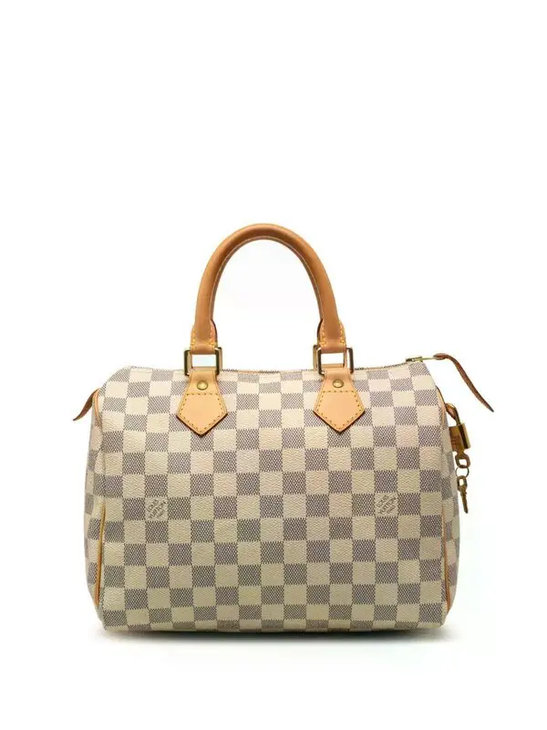 LOUIS VUITTON 2007 Damier Azur Speedy 25 Boston Bag - White