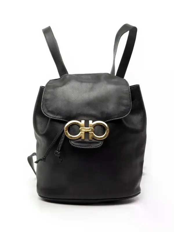 FERRAGAMO 2021-2026 Leather Double Gancini Backpack