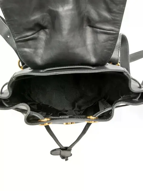 FERRAGAMO 2021-2026 Leather Double Gancini Backpack