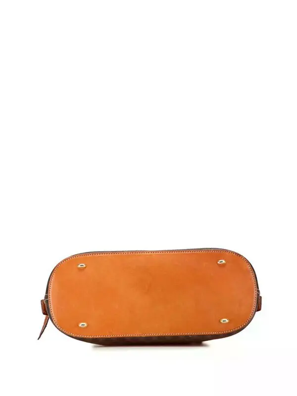 Celine 1995 Macadam Coated Canvas Dome Satchel - Brown