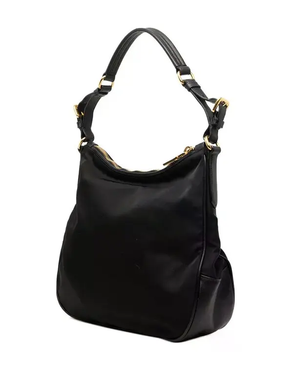Buy Prada 2010-2026 Saffiano Trimmed Tessuto Shoulder Bag - Black