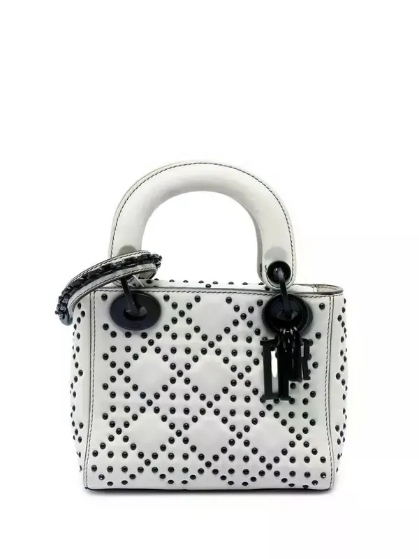 Dior Ultra Matte Cannage Studded Lady Satchel - Black