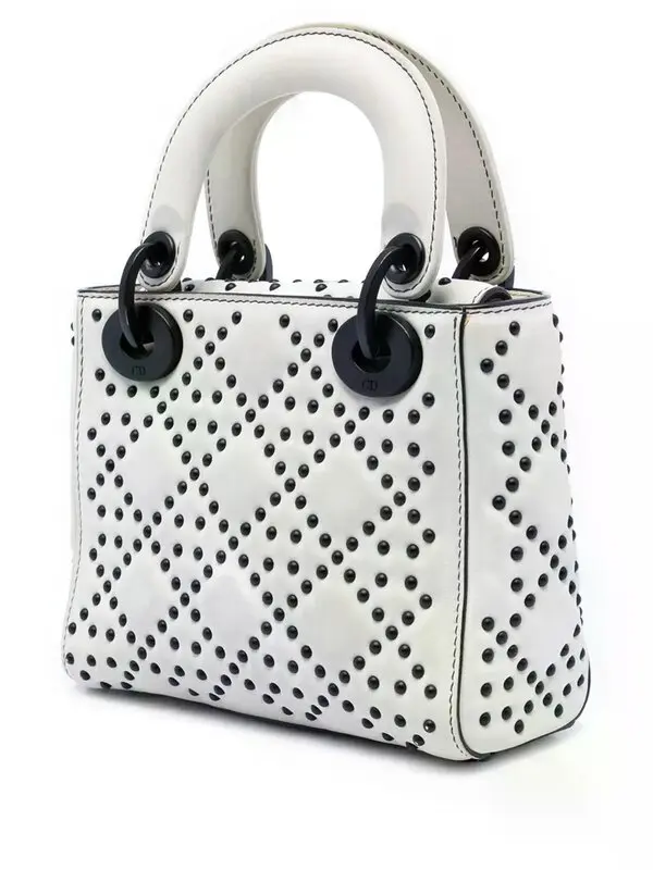 Dior Ultra Matte Cannage Studded Lady Satchel - Black