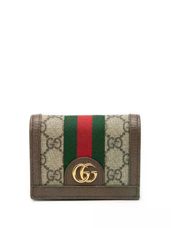 Gucci 2016-2026 Gg Supreme Ophidia Web Wallet Small Wallets - Neutrals